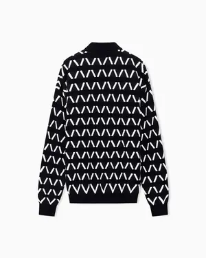 Giorgio Armani Sweater Oversized Jacquard In Virgin Wool And Viscose