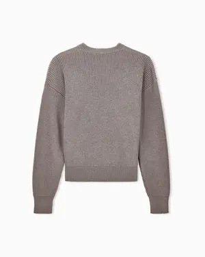 Giorgio Armani Sweater Regular Fit Virgin Wool Half Cardigan Stitch - Beige