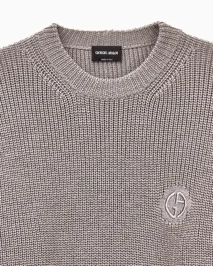 Giorgio Armani Sweater Regular Fit Virgin Wool Half Cardigan Stitch - Beige