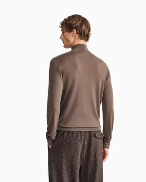 Giorgio Armani Slim-fit Virgin Wool Turtle Neck Sweater - Brown