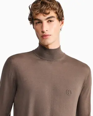 Giorgio Armani Slim-fit Virgin Wool Turtle Neck Sweater - Brown