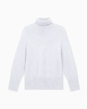 Giorgio Armani Oversized Turtleneck Sweater In Pure Cashmere Jersey - Beige