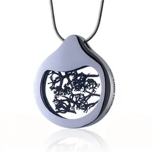 MY LITTLE NATURE The Drop" Pendant Necklace - Black/silver