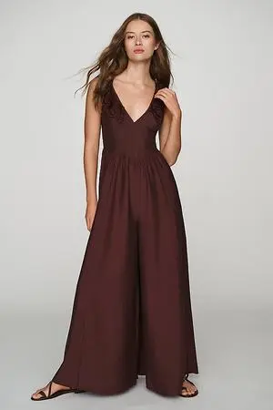 Anthropologie Femme Boho Wide-leg Jumpsuit - Fudge