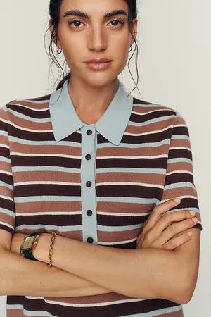 Anthropologie Pollie Striped Sweater Dress - Blue Stripe
