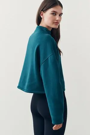 Daily Practice Desert Palm Zip-up Jacket Top - Turquoise