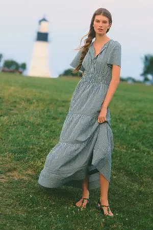 Anthropologie Somerset Tiered Midi Dress