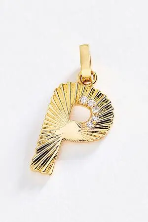 Anthropologie Mono Bar Fluted Initial Charm - P