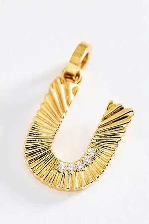 Anthropologie Mono Bar Fluted Initial Charm - U