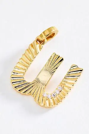 Anthropologie Mono Bar Fluted Initial Charm - W