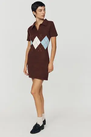 English Factory Polo Knit Mi Dress - Brown