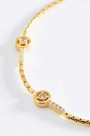 Anthropologie Delicate Crystal Cluster Bracelet - Gold