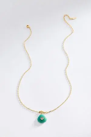 Anthropologie Delicate Stone Necklace - Gold