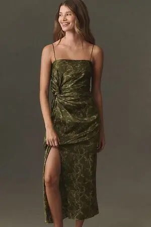 Amanda Uprichard Jean Square-neck Midi Dress