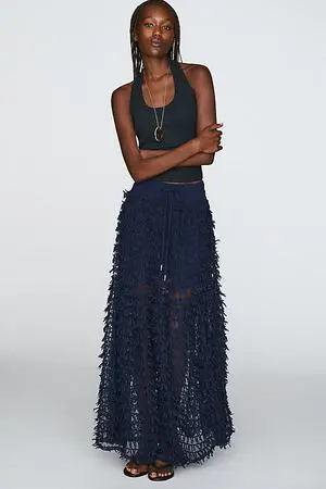 Maeve Playful Textured Midi Skirt