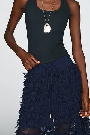 Maeve Playful Textured Midi Skirt