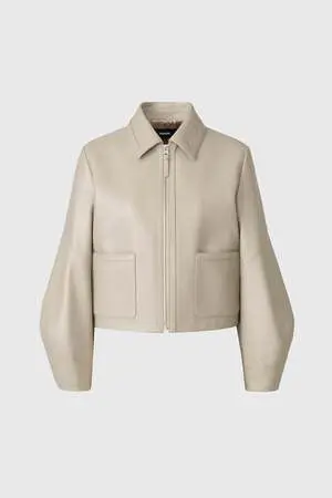 Mackage Solana-l Relaxed Fit Leather Bomber - Taupe