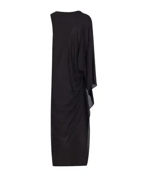 Yohji Yamamoto Rayon Graphic Print Asymmetrical Dress