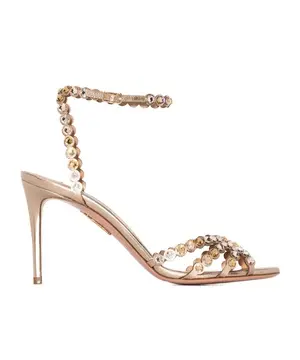 AQUAZZURA Tequila Crystal-embellished Heeled Sandals - Pink