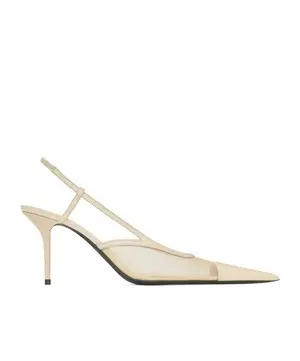 Saint Laurent Open-toe High-heeled Sandals - White
