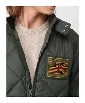 Barbour Logo Patch Zip-up Padded Jacket