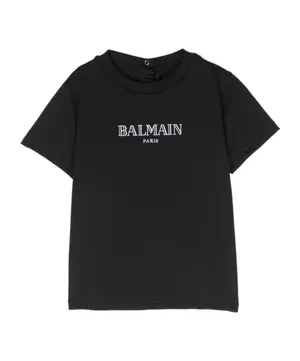 Balmain Logo-embroidered T-shirt - Black