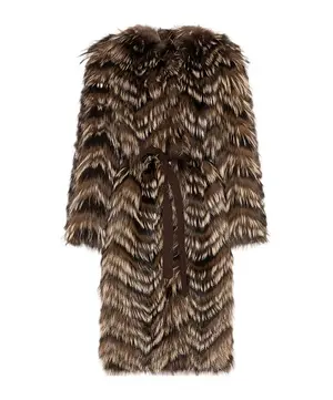 YVES SALOMON Fox Fur Knit Coat