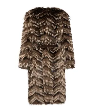 YVES SALOMON Fox Fur Knit Coat