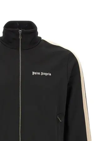 Palm Angels Classic Track Banded Full Zip Sweatshirt