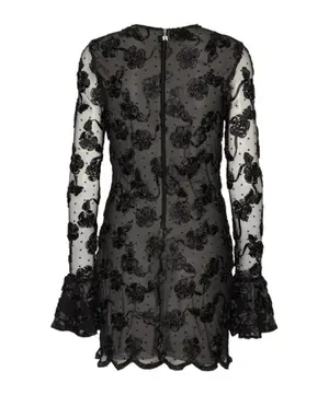 ROTATE BY BIRGER CHRISTENSEN Flower Mesh Ls Mini Dress