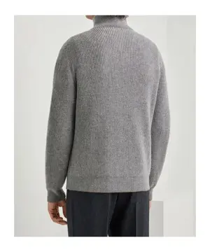 Canali Melange Wool And Cashmere Full-zip Cardigan - Grey