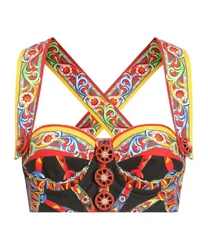 Dolce & Gabbana Carretto-print Poplin Top