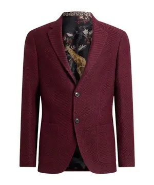 Etro Single-breasted Jacket In Mélange-effect Wool-blend Fabric