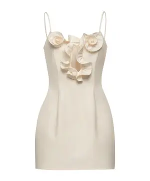 Magda Butrym Floral Applique Cut-out Mini Dress - Off White