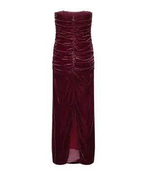 ROTATE BY BIRGER CHRISTENSEN Silk Velvet Ruched Dress