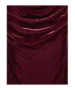ROTATE BY BIRGER CHRISTENSEN Silk Velvet Ruched Dress
