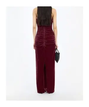 ROTATE BY BIRGER CHRISTENSEN Silk Velvet Ruched Dress