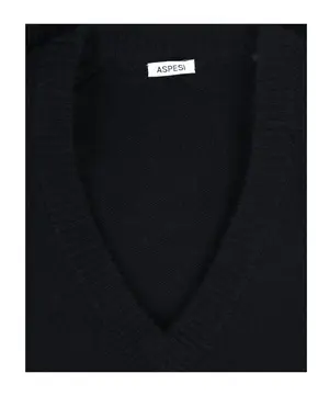 Aspesi Ribbed V-neck Knit Top
