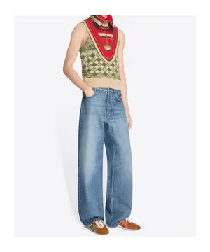 Dries Van Noten Loose Fit Straight Leg Denim Pants