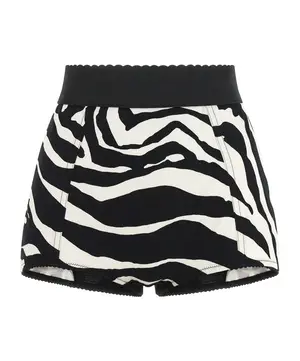 Dolce & Gabbana Zebra Print Shorts - White/black