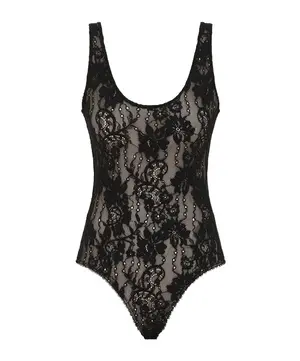 Zimmermann Lace Scoop Bodysuit - Black