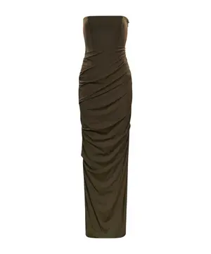 Alex Perry Strapless Draped Maxi Dress - No