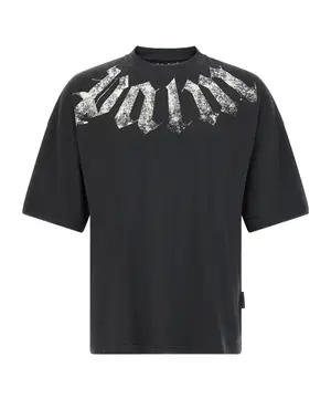Palm Angels Craquelé Gothic Print T-shirt