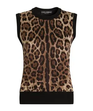 Dolce & Gabbana Leopard Print Sleeveless Top - Multi-color