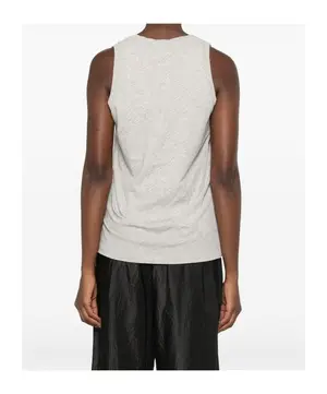 THE ROW Sleeveless Jersey Tank Top - Light Gray Blend
