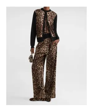 Dolce & Gabbana Leo-print Wool Cardigan