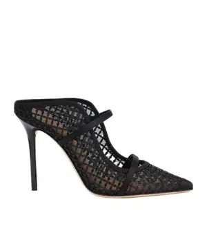 MALONE SOULIERS Maureen 100 Sequin Mesh Mules - Black