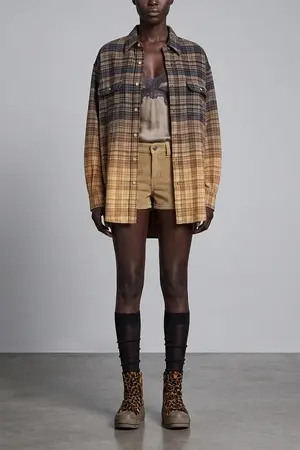 R13 Plaid Long Sleeve Shirt