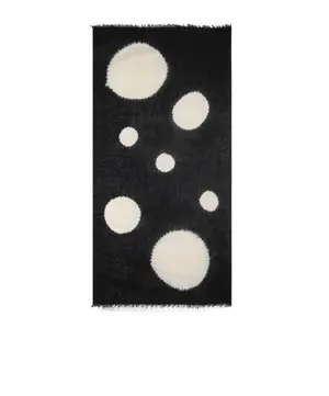 Yohji Yamamoto Polka-dot Frayed Scarf - Black