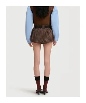 Marni Purple Poplin Bloomers With Checked Pattern
